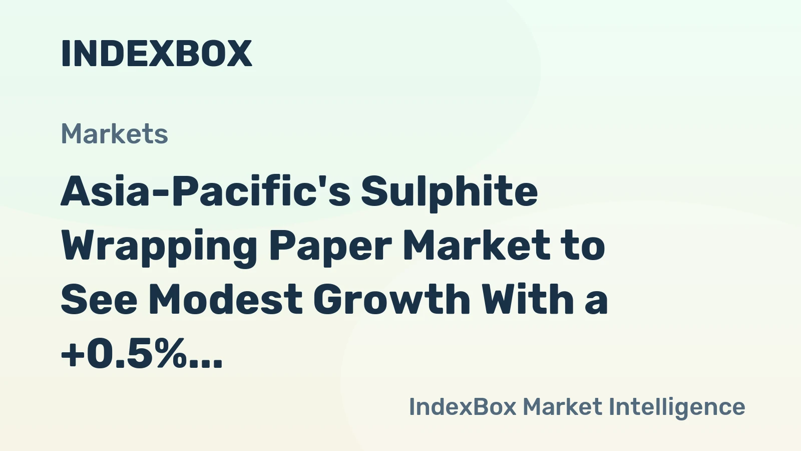 Asia-Pacific's Sulphite Wrapping Paper Market to See Modest Growth With a +0.5% Volume CAGR