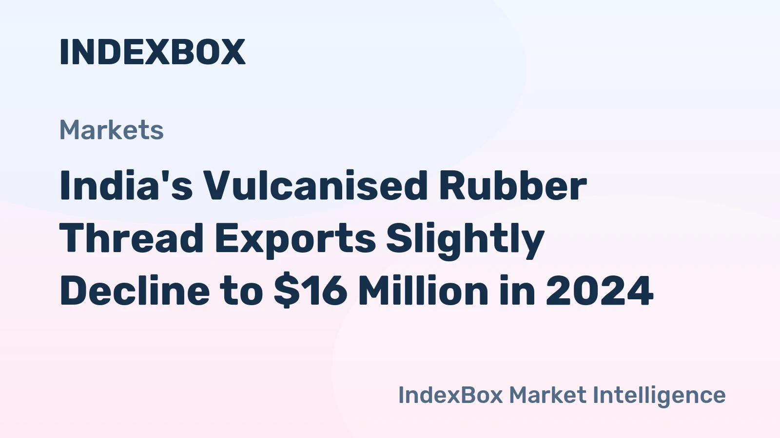 India's Vulcanised Rubber Thread Exports Slightly Decline to $16 Million in 2024