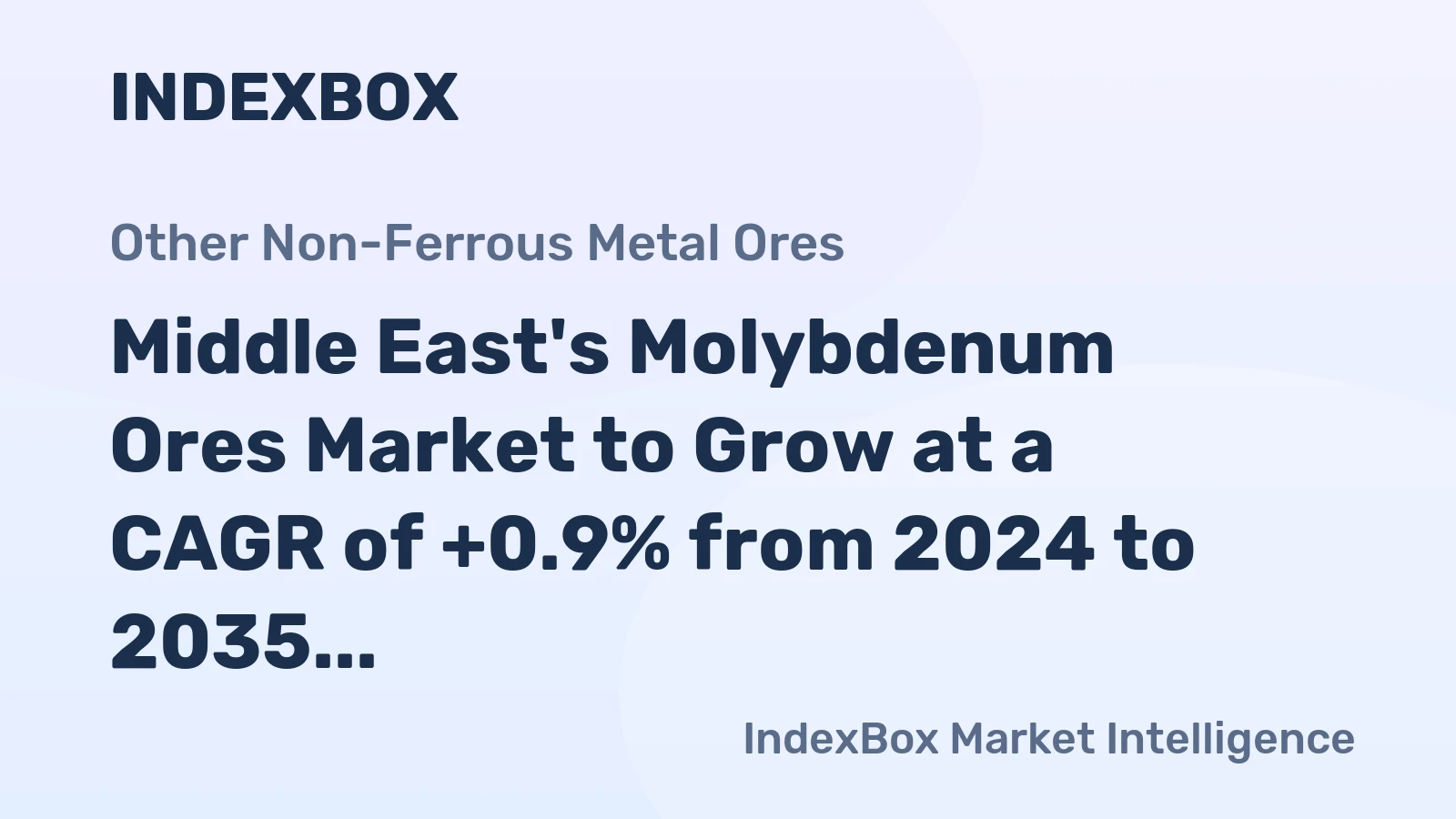 Middle East's Molybdenum Ores Market to Grow at a CAGR of +0.9% from 2024 to 2035