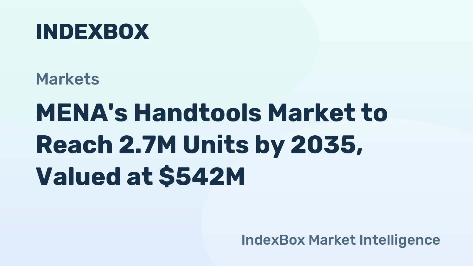 MENA's Handtools Market to Reach 2.7M Units by 2035, Valued at $542M