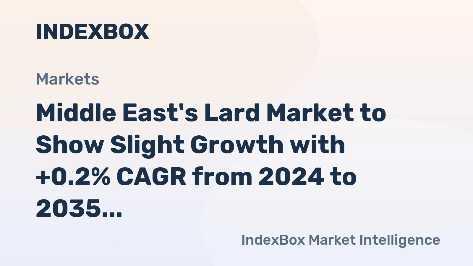 Middle East's Lard Market to Show Slight Growth with +0.2% CAGR from 2024 to 2035