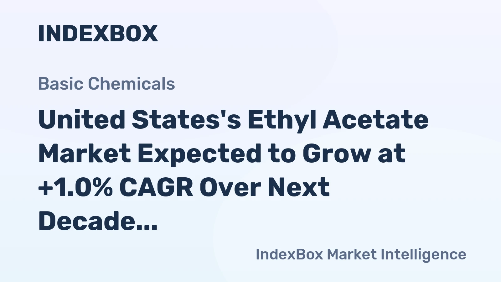 United States's Ethyl Acetate Market Expected to Grow at +1.0% CAGR Over Next Decade