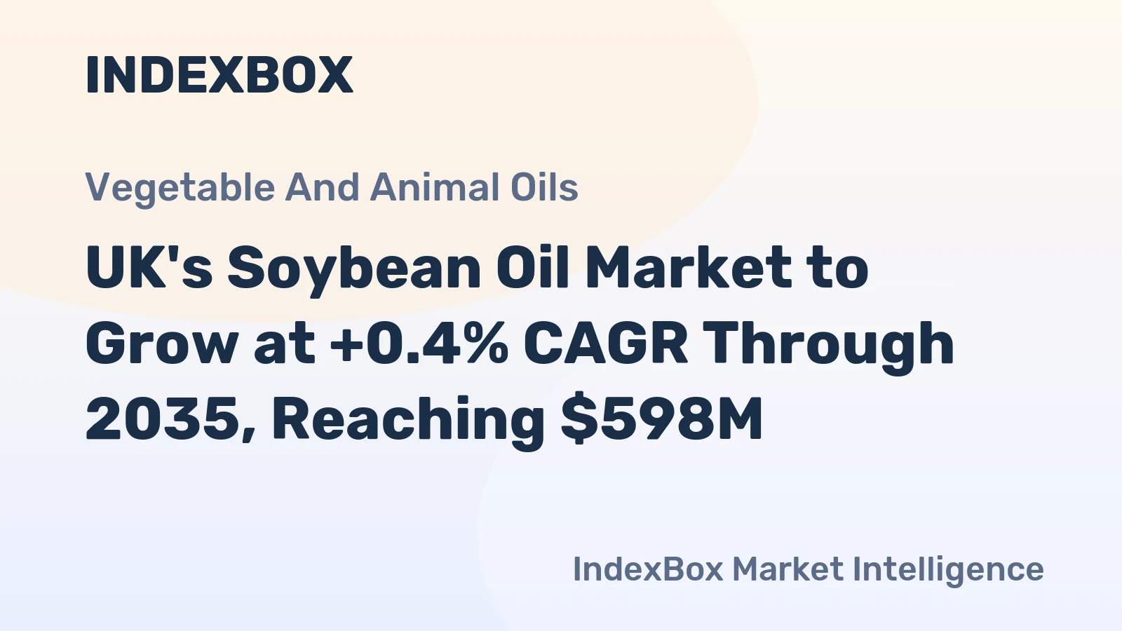 UK's Soybean Oil Market to Grow at +0.4% CAGR Through 2035, Reaching $598M
