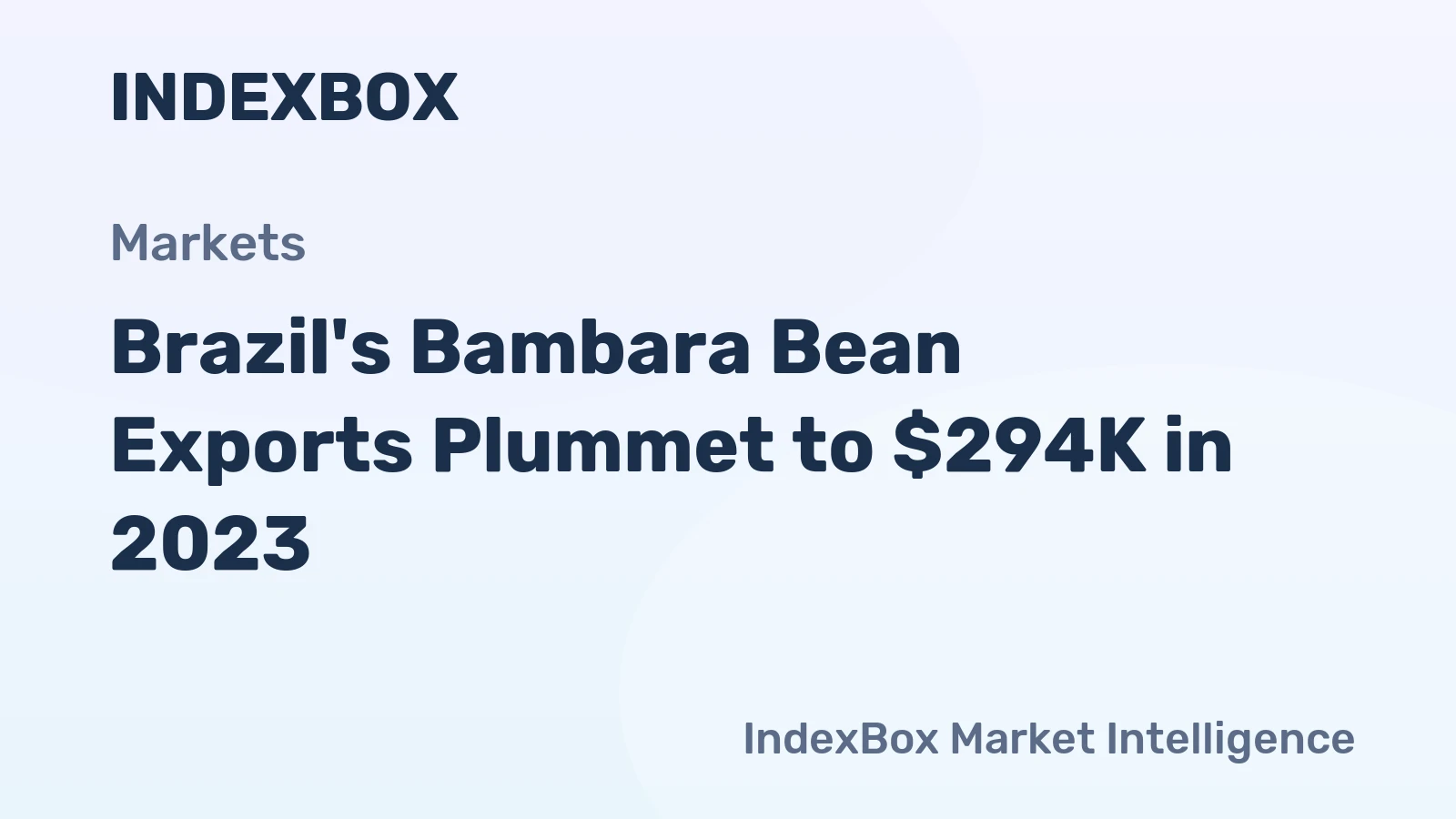 Brazil's Bambara Bean Exports Plummet to $294K in 2023