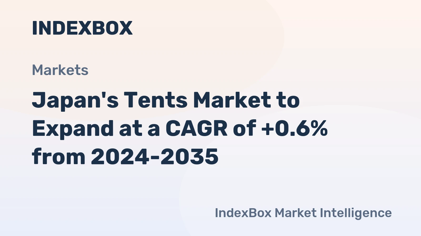 Japan's Tents Market to Expand at a CAGR of +0.6% from 2024-2035