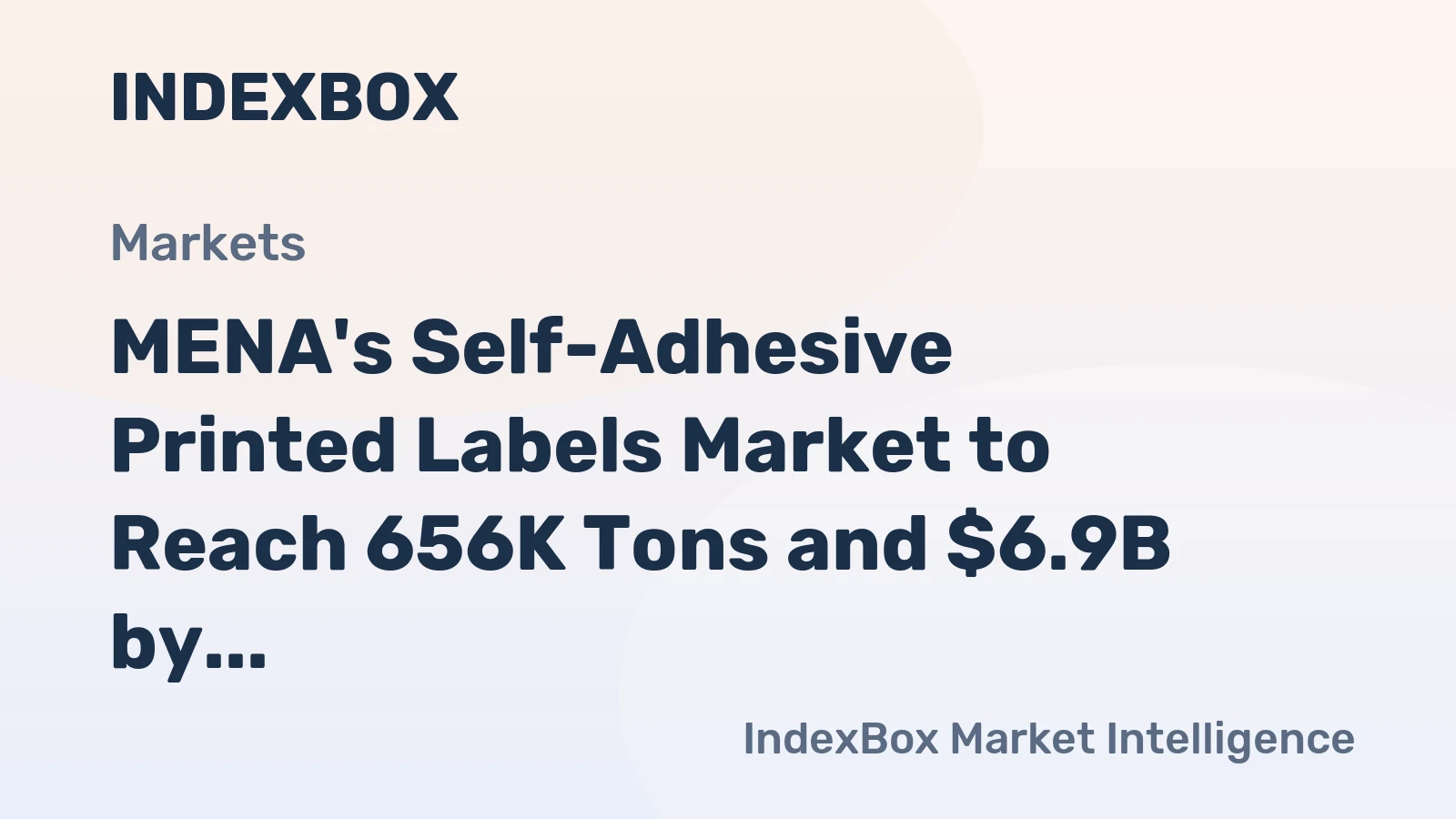 MENA's Self-Adhesive Printed Labels Market to Reach 656K Tons and $6.9B by 2035