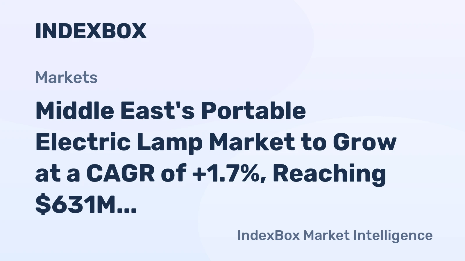 Middle East's Portable Electric Lamp Market to Grow at a CAGR of +1.7%, Reaching $631M by 2035