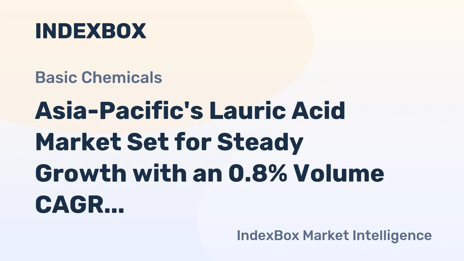Asia-Pacific's Lauric Acid Market Set for Steady Growth with an 0.8% Volume CAGR
