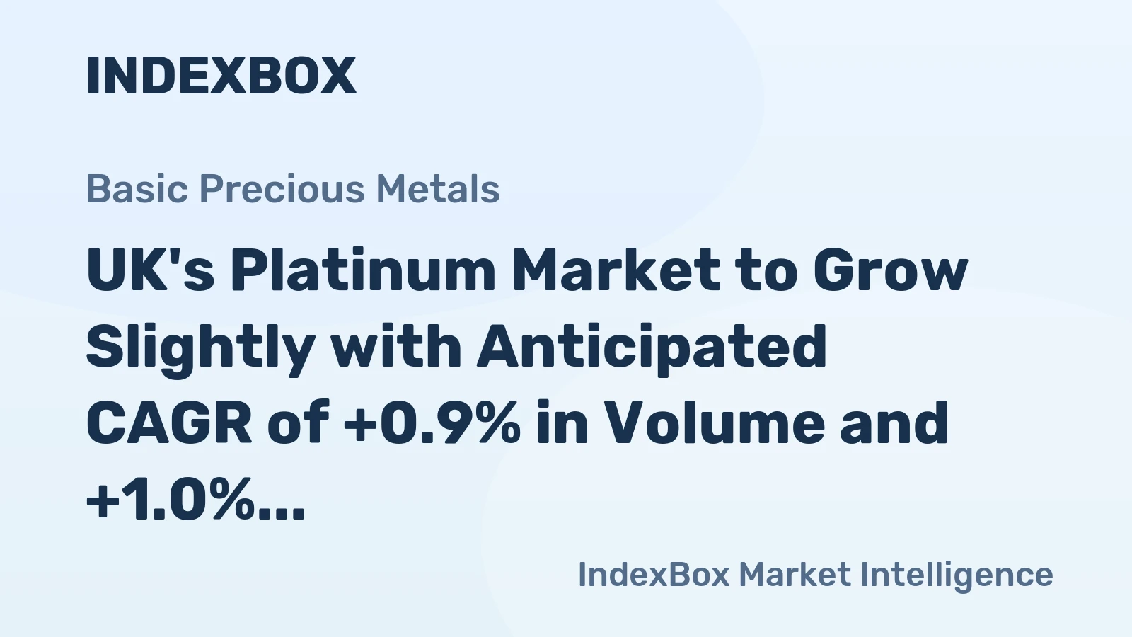 UK's Platinum Market to Grow Slightly with Anticipated CAGR of +0.9% in Volume and +1.0% in Value by 2035
