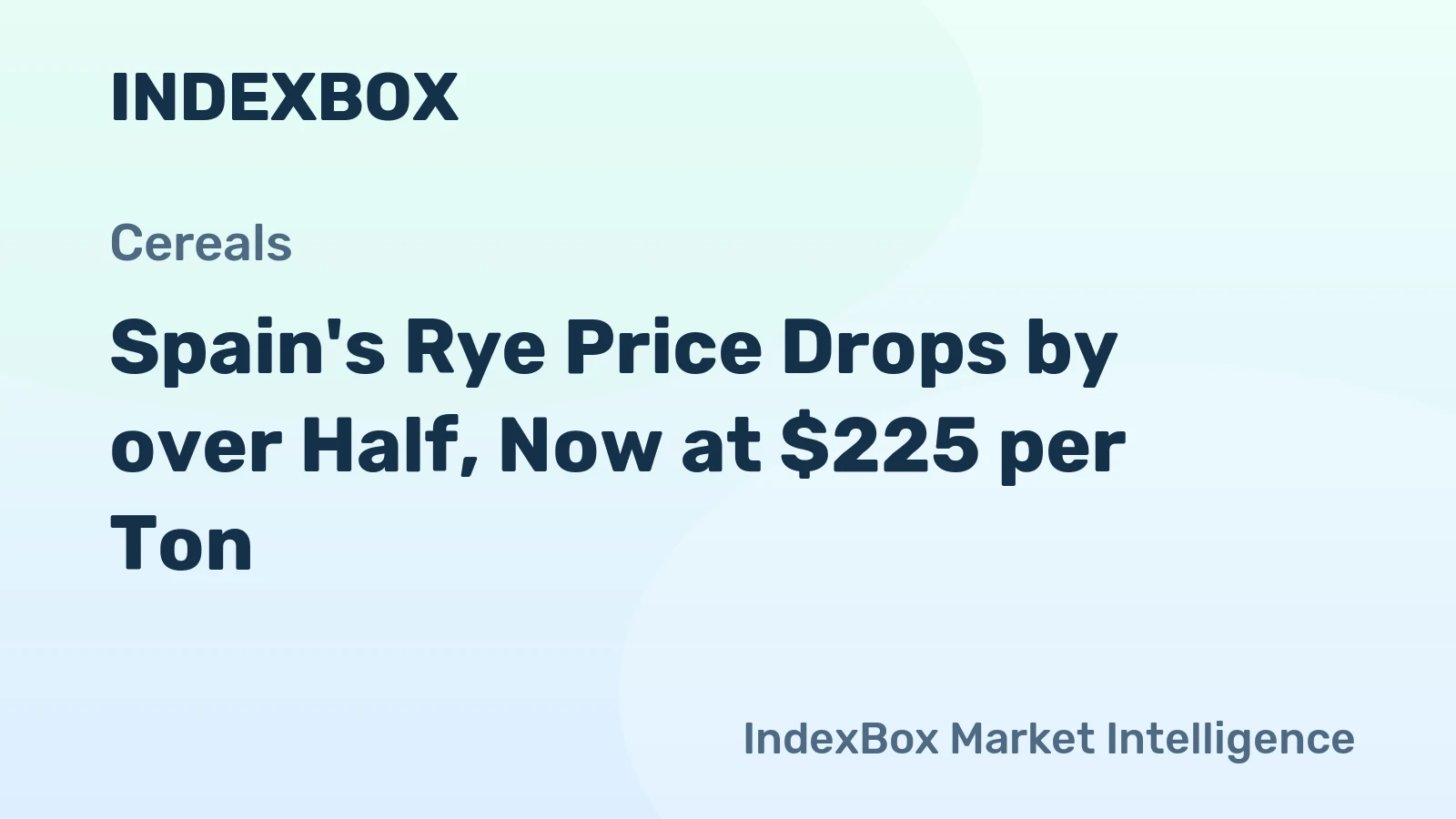 Spain's Rye Price Drops by over Half, Now at $225 per Ton