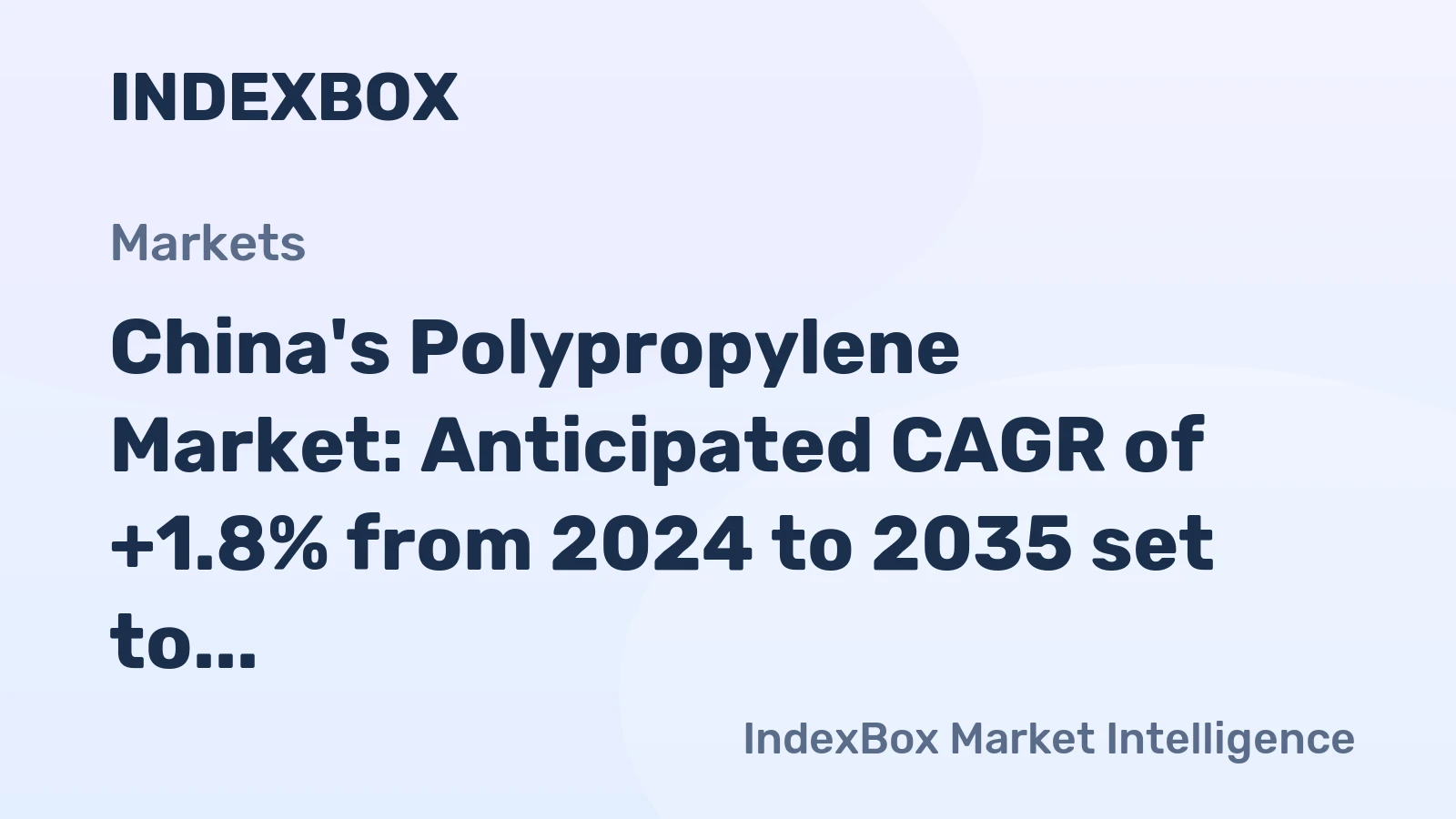 China's Polypropylene Market: Anticipated CAGR of +1.8% from 2024 to 2035 set to drive consumption to 24M tons
