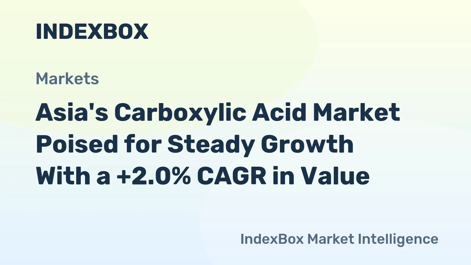 Asia's Carboxylic Acid Market Poised for Steady Growth With a +2.0% CAGR in Value