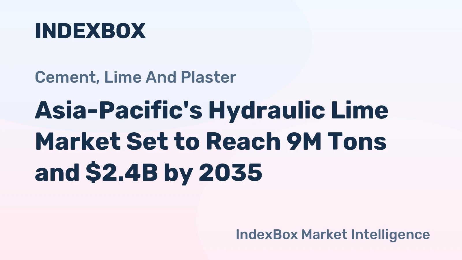 Asia-Pacific's Hydraulic Lime Market Set to Reach 9M Tons and $2.4B by 2035