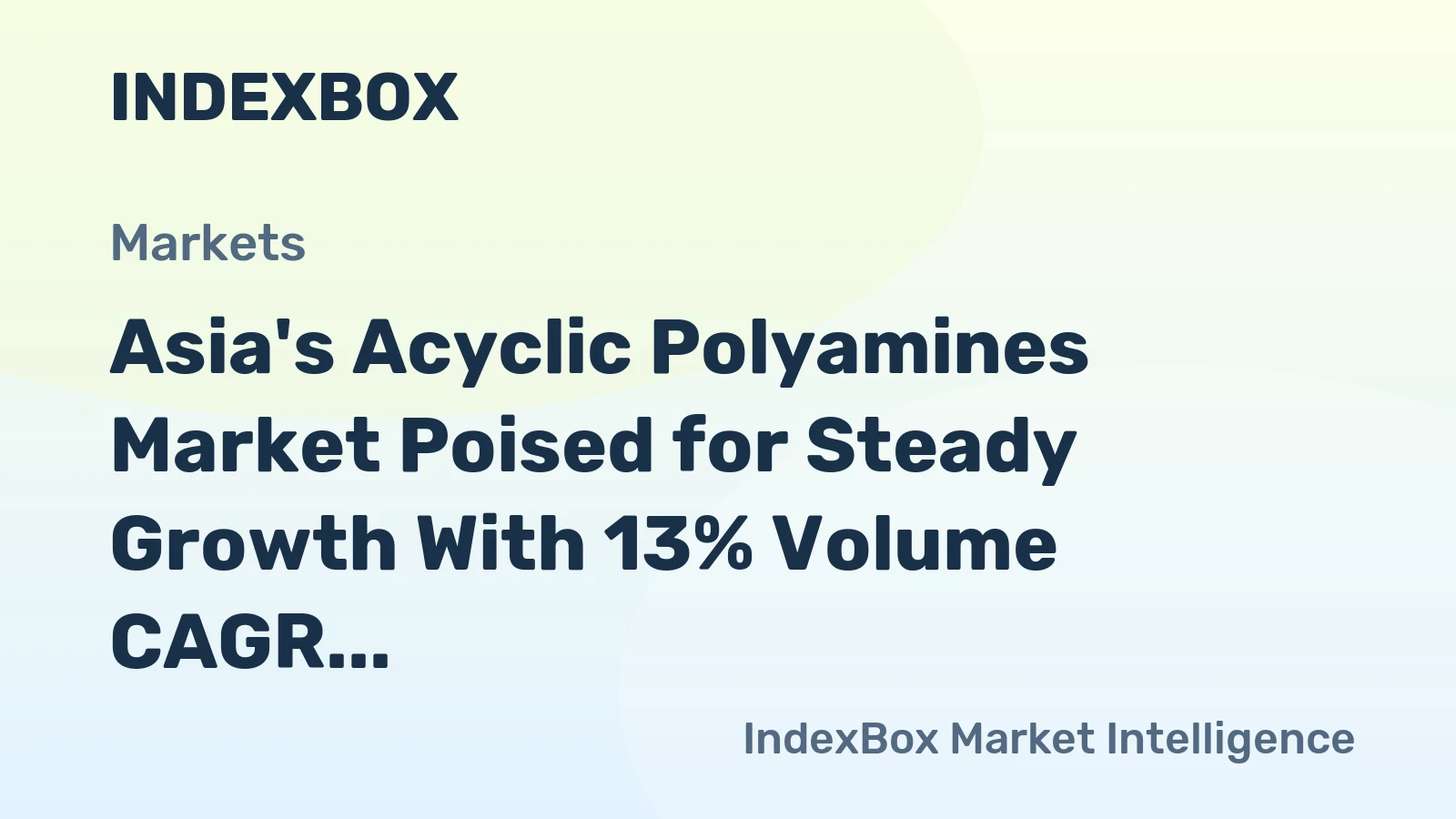 Asia's Acyclic Polyamines Market Poised for Steady Growth With 13% Volume CAGR Through 2035