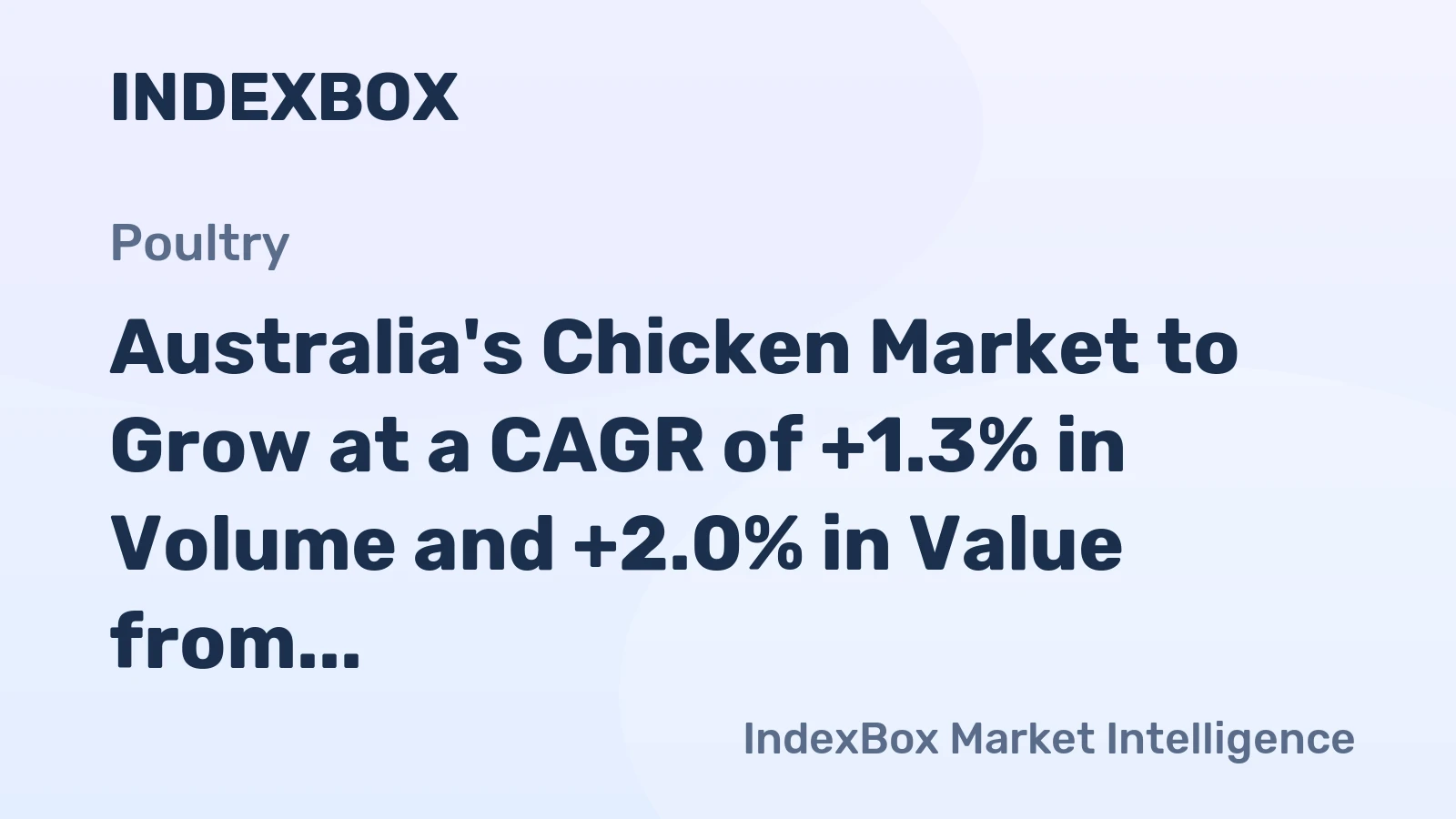 Australia's Chicken Market to Grow at a CAGR of +1.3% in Volume and +2.0% in Value from 2024 to 2035