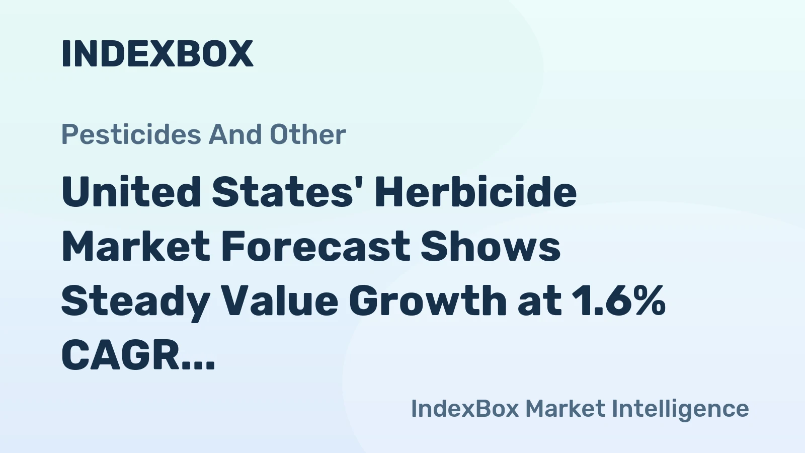 United States' Herbicide Market Forecast Shows Steady Value Growth at 1.6% CAGR