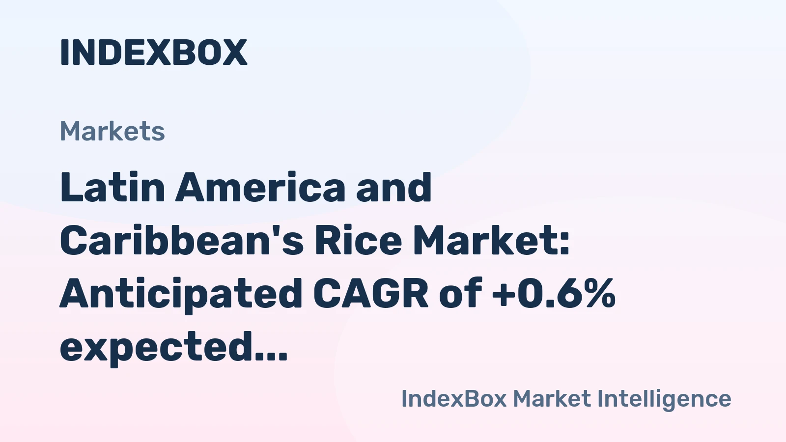 Latin America and Caribbean's Rice Market: Anticipated CAGR of +0.6% expected to drive consumption to 31M tons by 2035