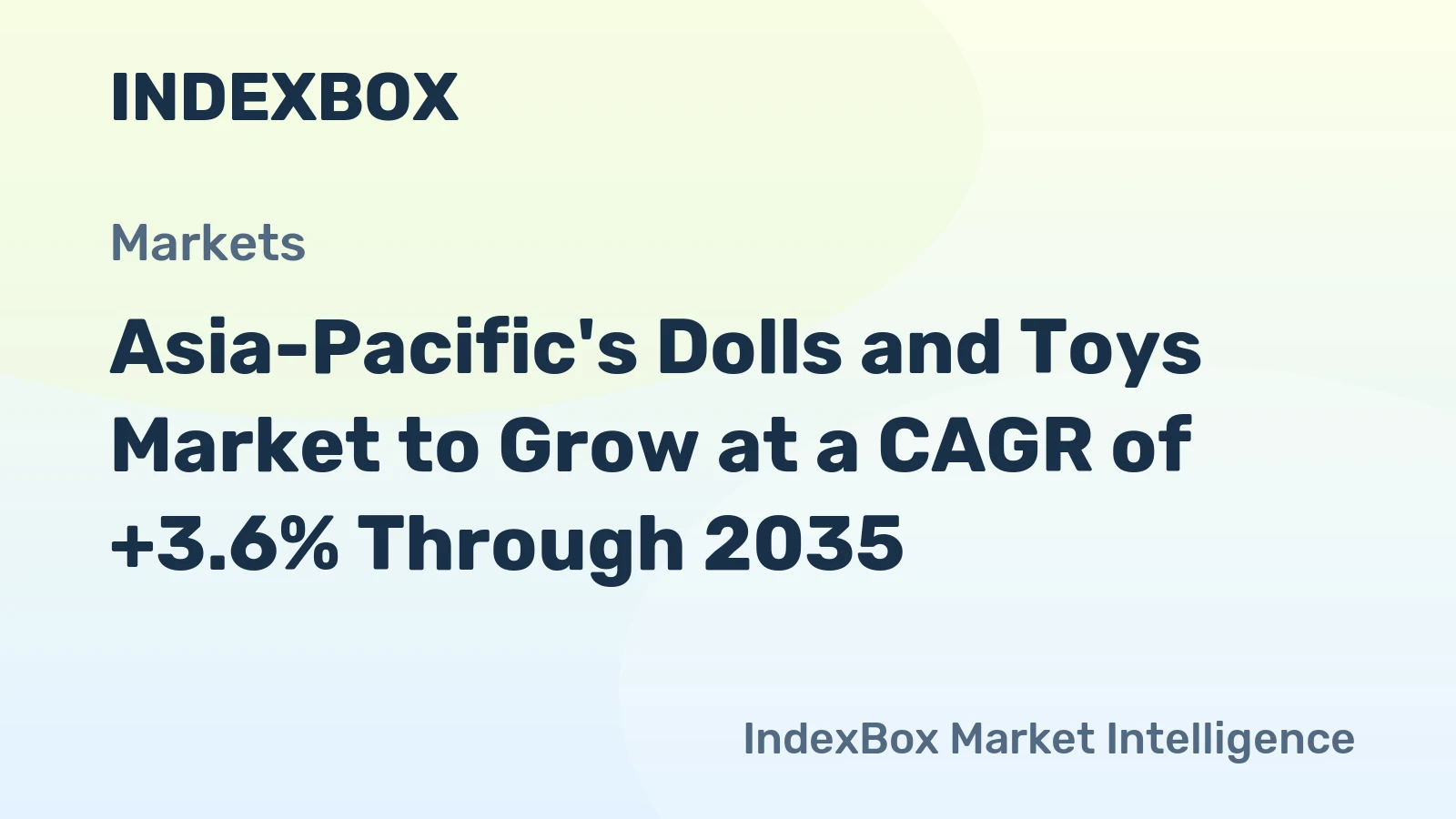 Asia-Pacific's Dolls and Toys Market to Grow at a CAGR of +3.6% Through 2035