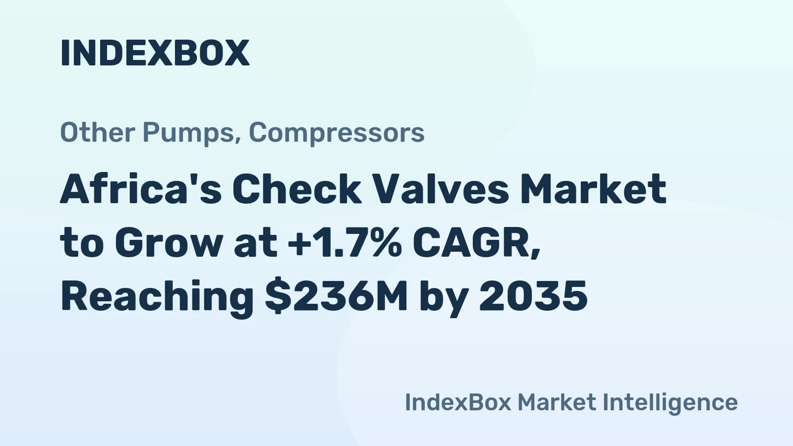 Africa's Check Valves Market to Grow at +1.7% CAGR, Reaching $236M by 2035