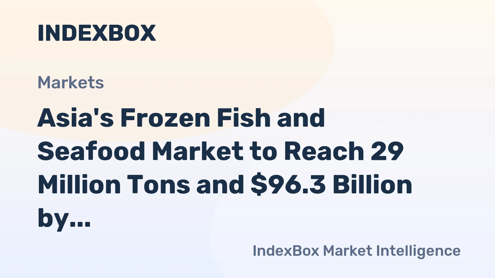 Asia's Frozen Fish and Seafood Market to Reach 29 Million Tons and $96.3 Billion by 2035