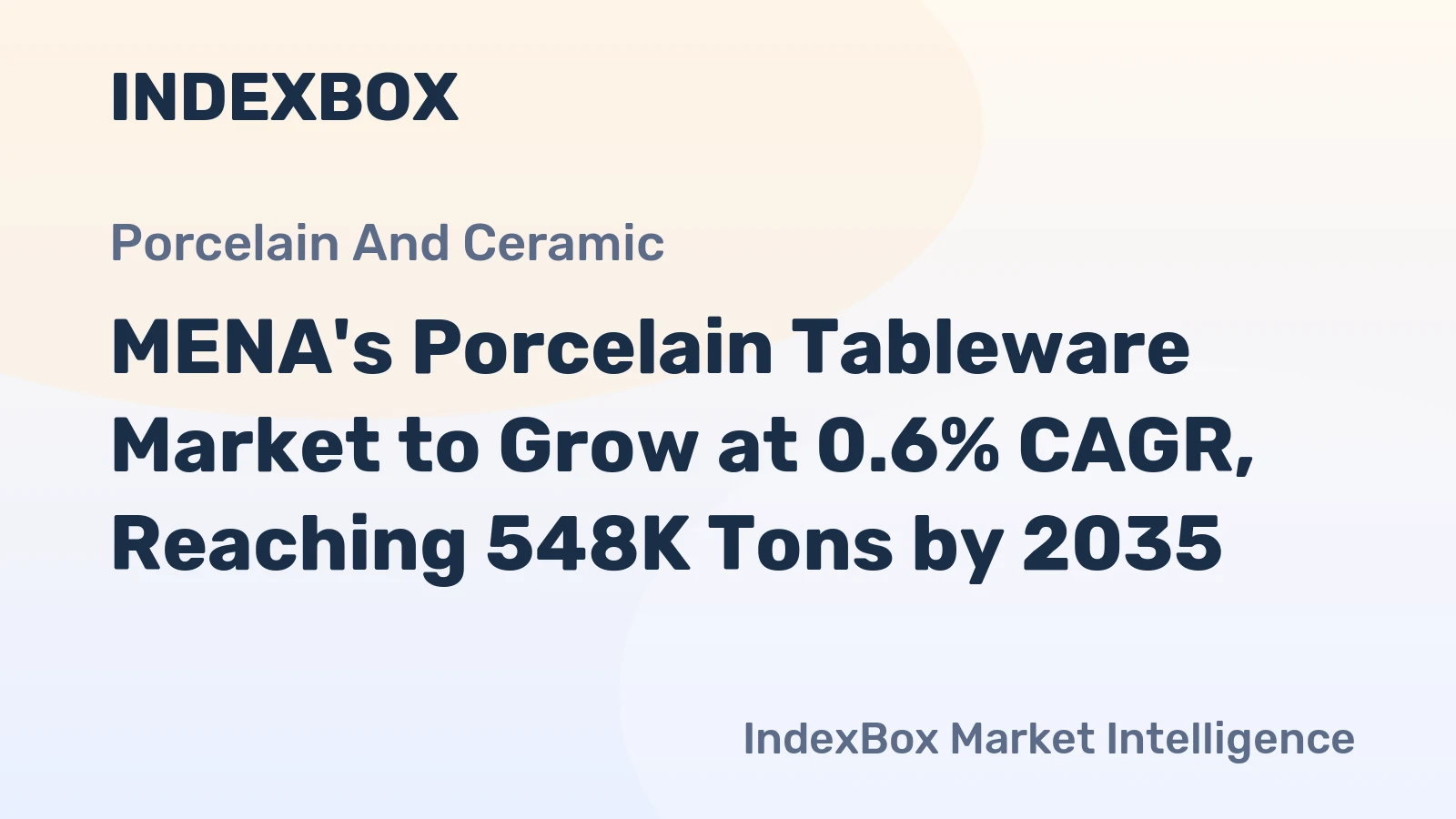 MENA's Porcelain Tableware Market to Grow at 0.6% CAGR, Reaching 548K Tons by 2035
