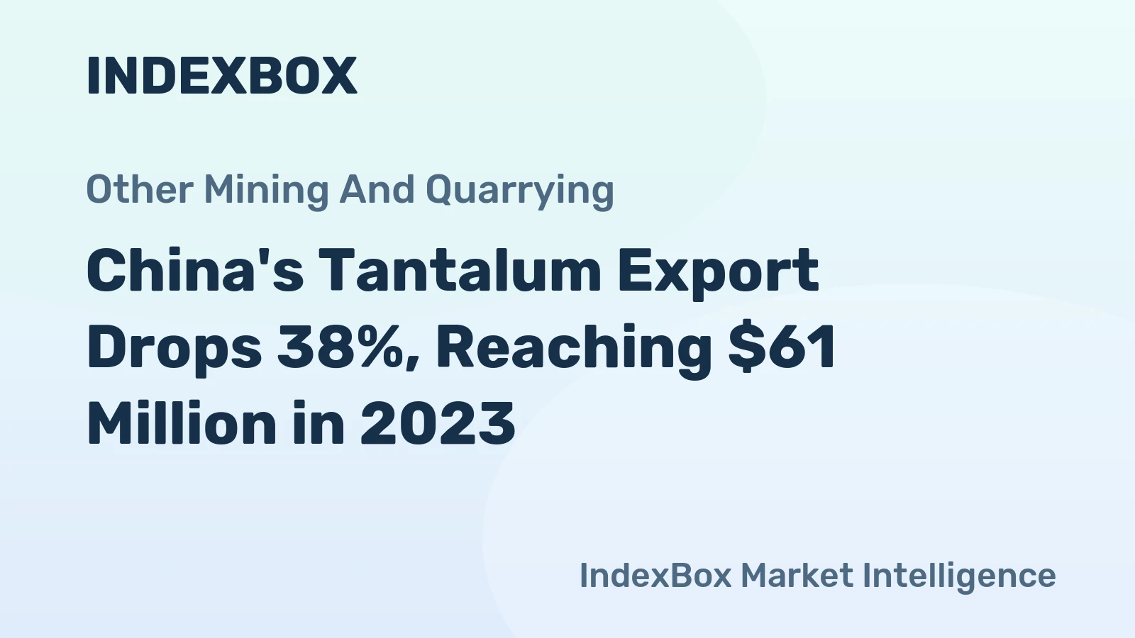 China's Tantalum Export Drops 38%, Reaching $61 Million in 2023