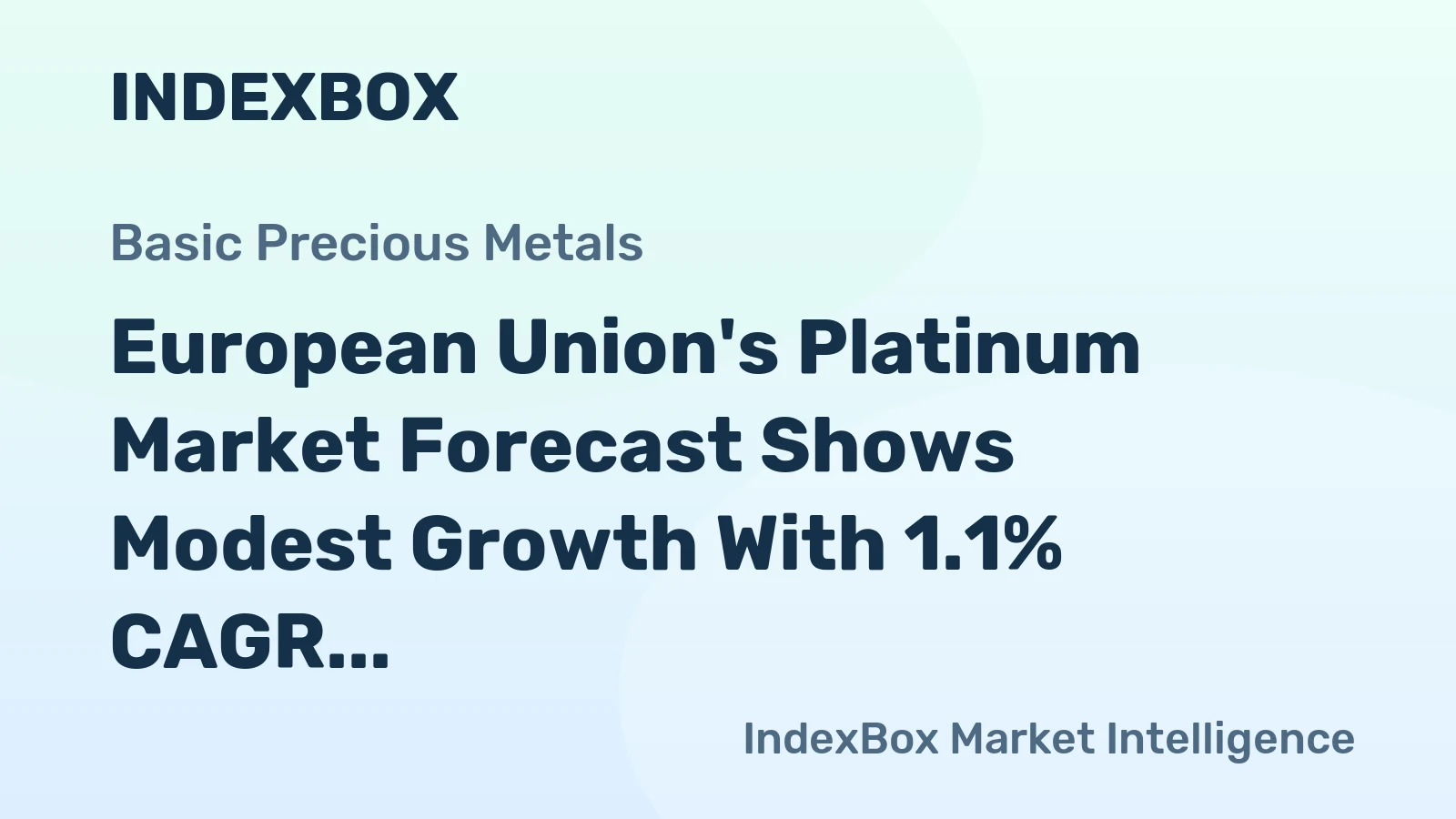 European Union's Platinum Market Forecast Shows Modest Growth With 1.1% CAGR Through 2035