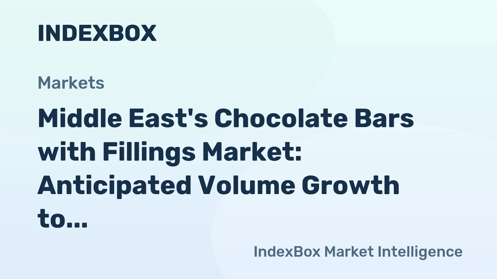 Middle East's Chocolate Bars with Fillings Market: Anticipated Volume Growth to 628K tons and Value Increase to $3.2B by 2035
