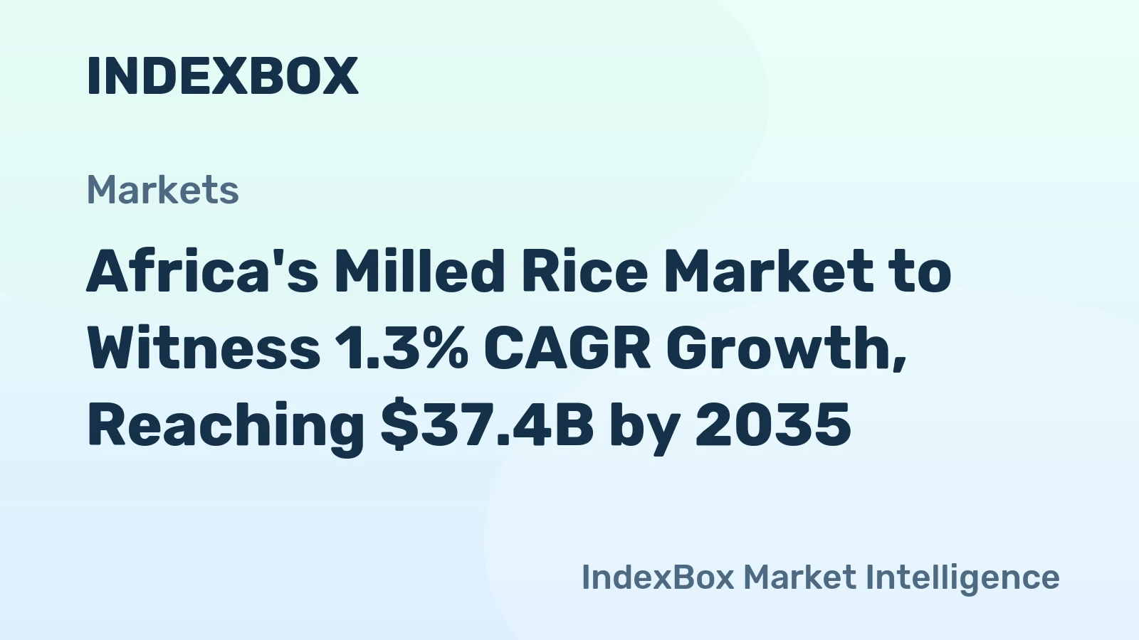 Africa's Milled Rice Market to Witness 1.3% CAGR Growth, Reaching $37.4B by 2035