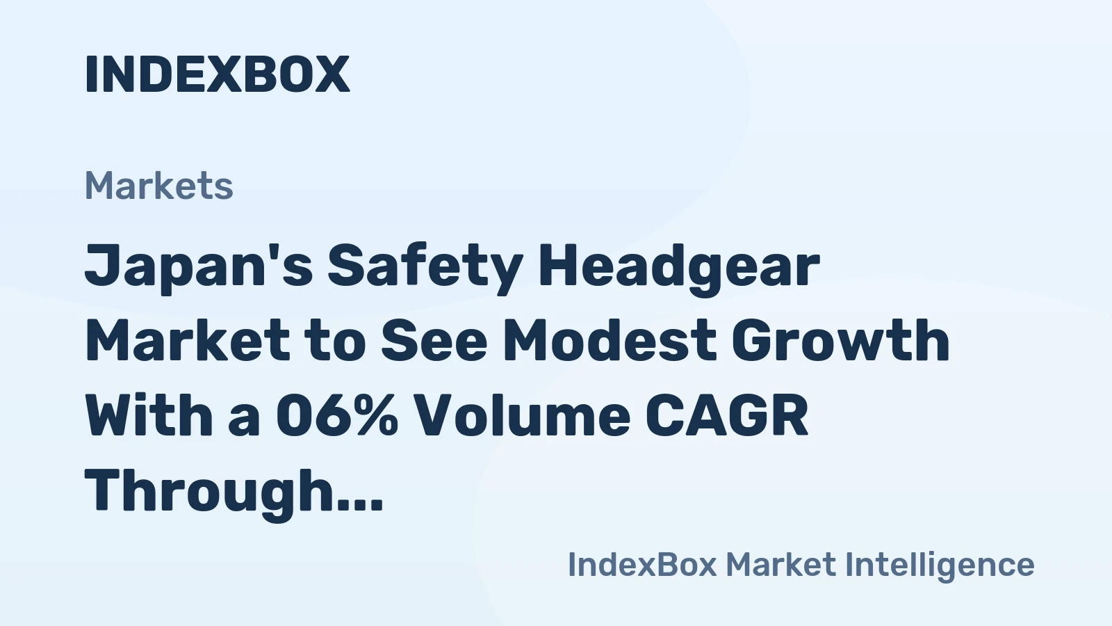 Japan's Safety Headgear Market to See Modest Growth With a 06% Volume CAGR Through 2035