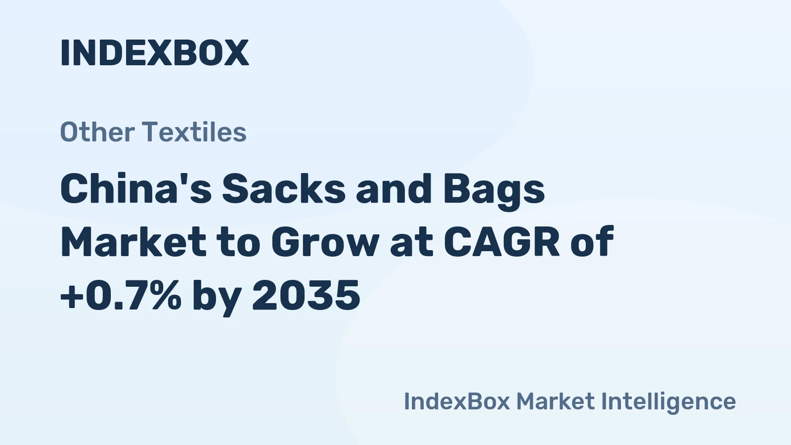 China's Sacks and Bags Market to Grow at CAGR of +0.7% by 2035