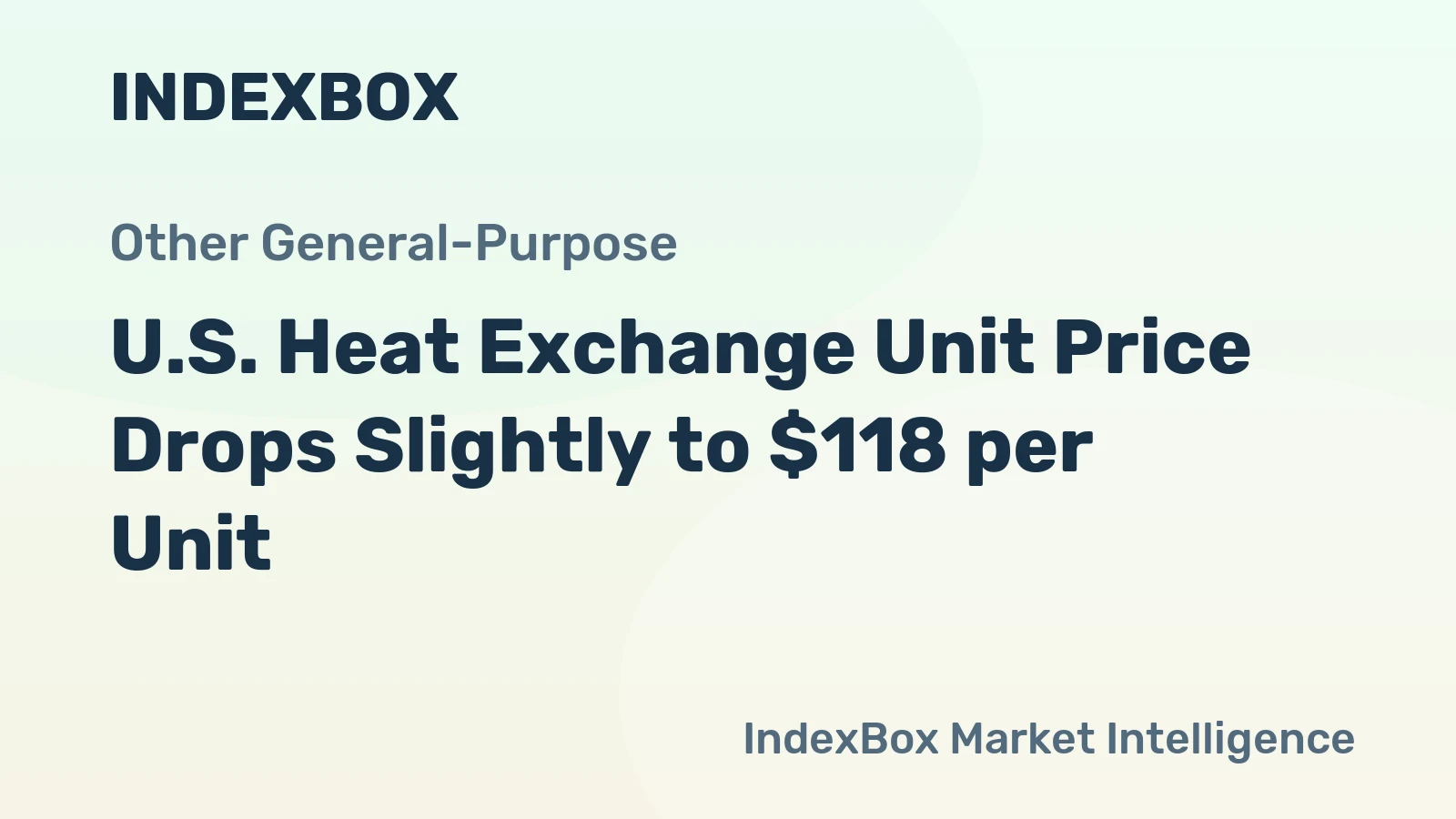 U.S. Heat Exchange Unit Price Drops Slightly to $118 per Unit