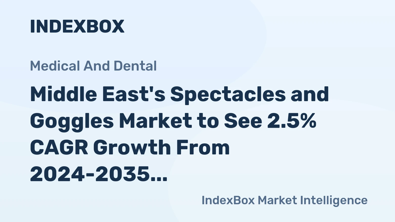 Middle East's Spectacles and Goggles Market to See 2.5% CAGR Growth From 2024-2035