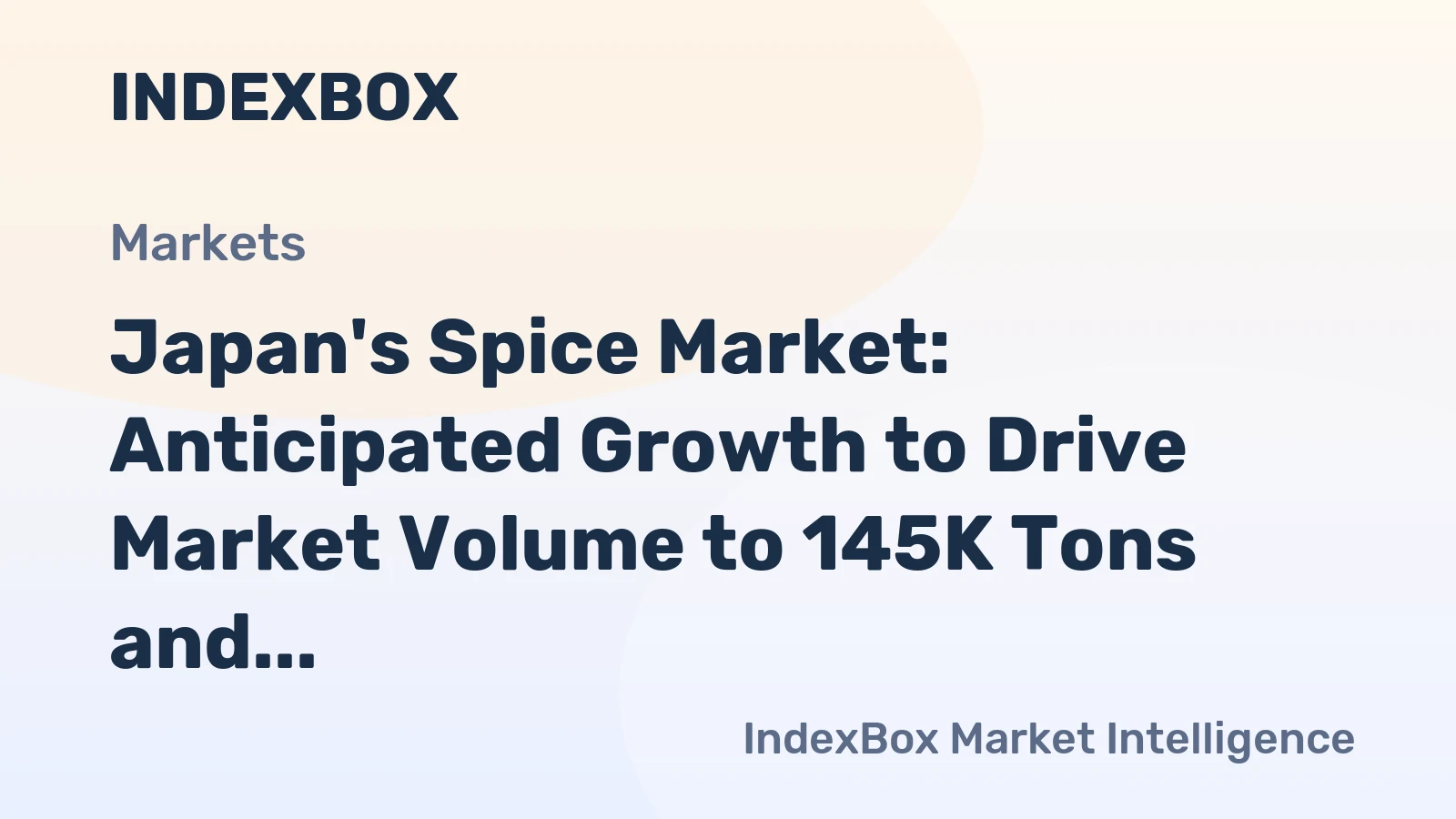 Japan's Spice Market: Anticipated Growth to Drive Market Volume to 145K Tons and Market Value to $513M by 2035
