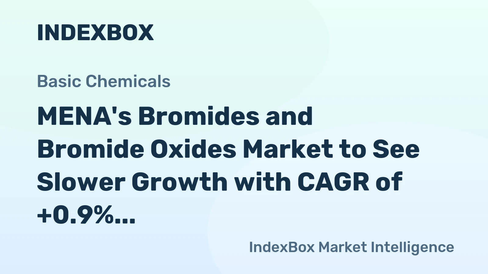 MENA's Bromides and Bromide Oxides Market to See Slower Growth with CAGR of +0.9% from 2024-2035