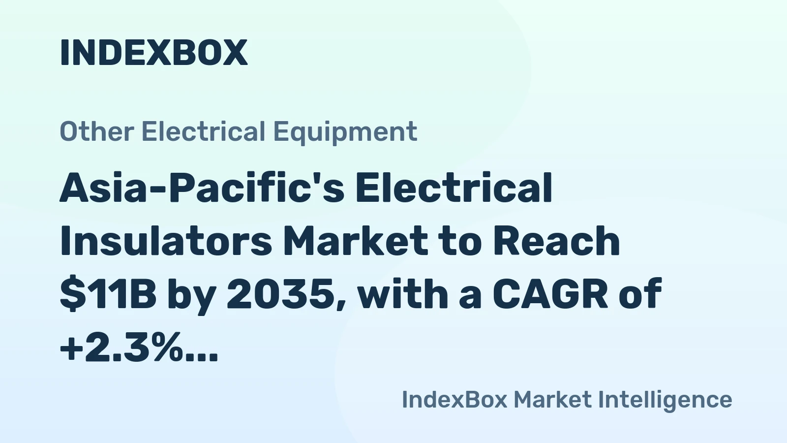 Asia-Pacific's Electrical Insulators Market to Reach $11B by 2035, with a CAGR of +2.3% in Value Terms