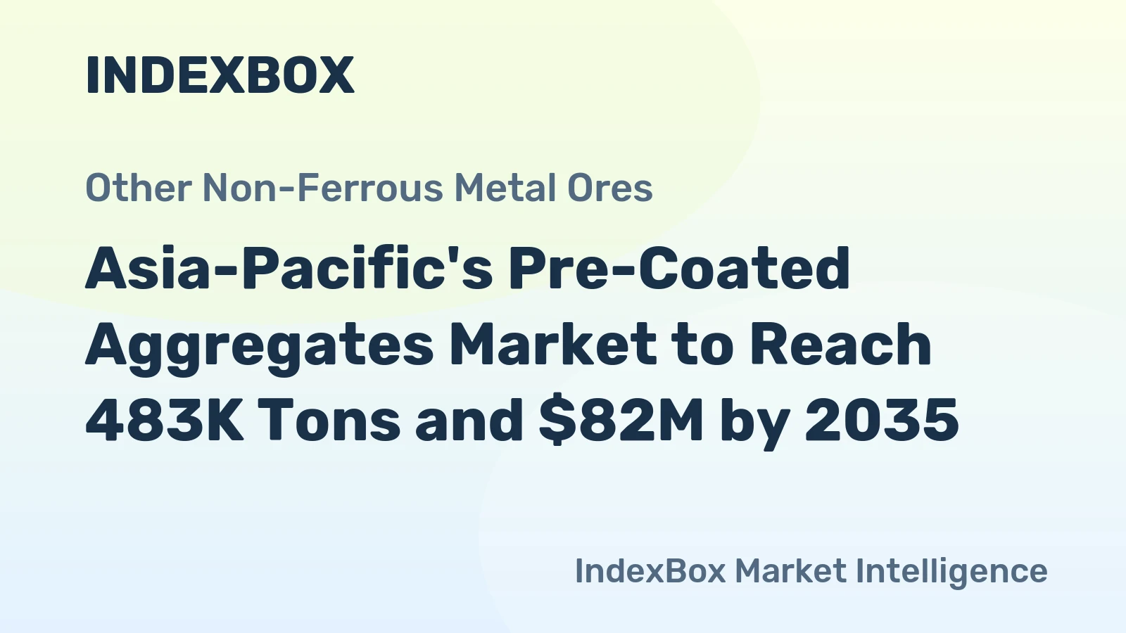 Asia-Pacific's Pre-Coated Aggregates Market to Reach 483K Tons and $82M by 2035