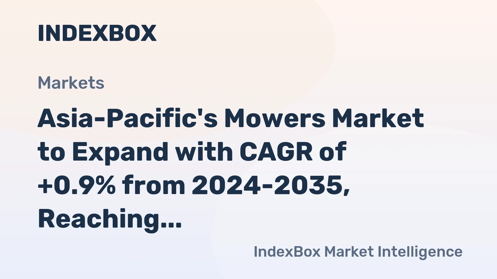 Asia-Pacific's Mowers Market to Expand with CAGR of +0.9% from 2024-2035, Reaching 51M Units by 2035