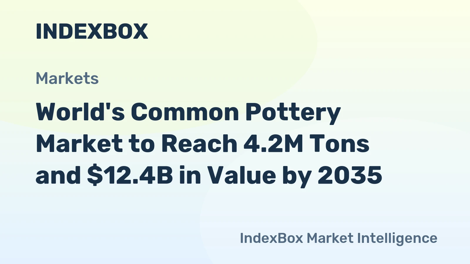 World's Common Pottery Market to Reach 4.2M Tons and $12.4B in Value by 2035
