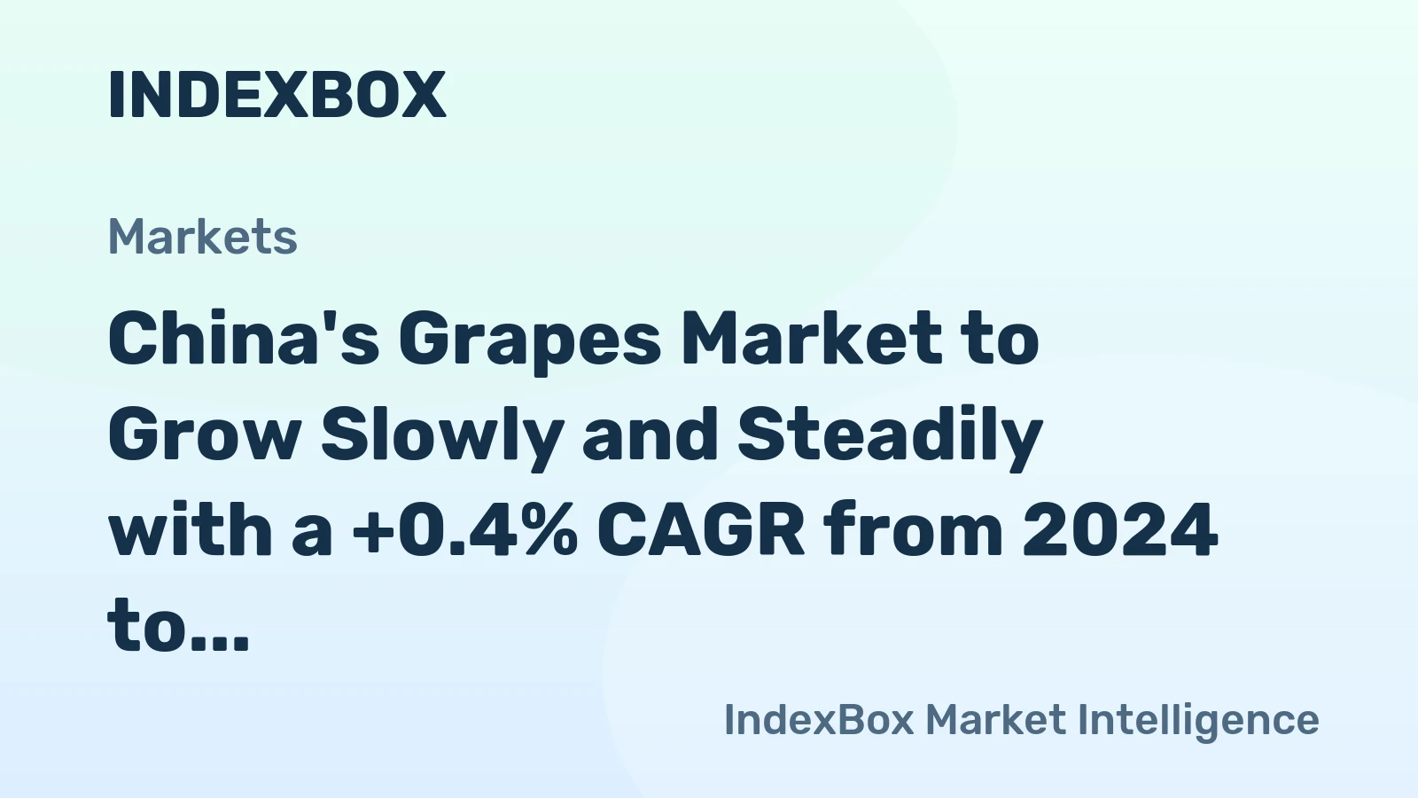 China's Grapes Market to Grow Slowly and Steadily with a +0.4% CAGR from 2024 to 2035