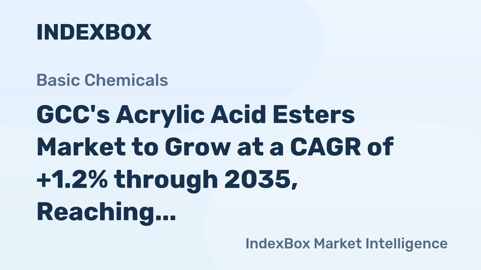 GCC's Acrylic Acid Esters Market to Grow at a CAGR of +1.2% through 2035, Reaching $514M