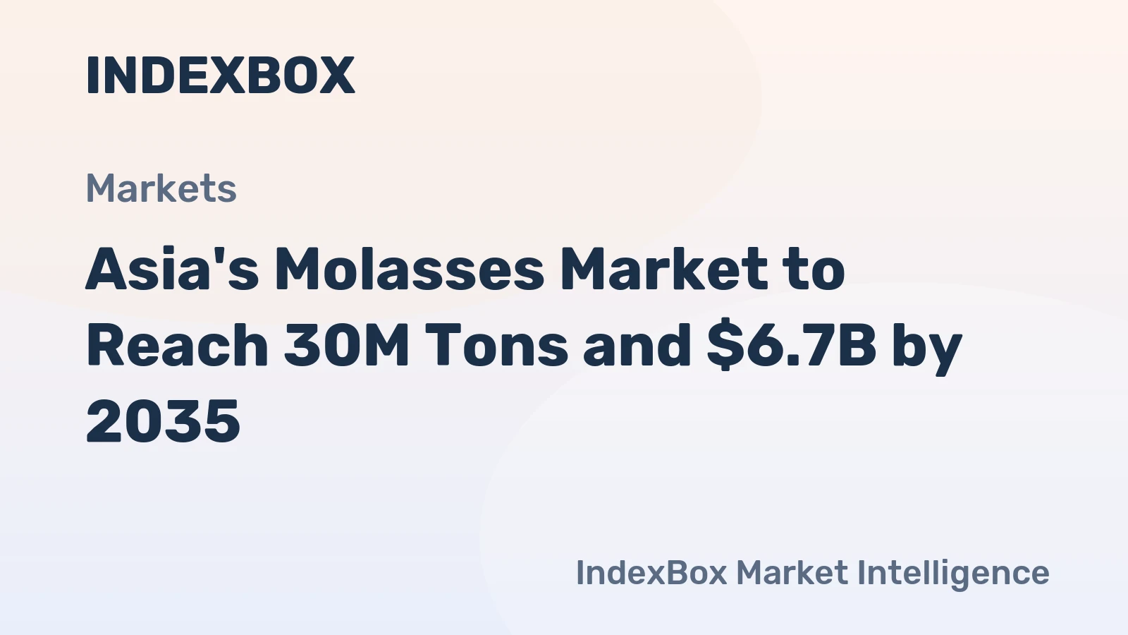 Asia's Molasses Market to Reach 30M Tons and $6.7B by 2035