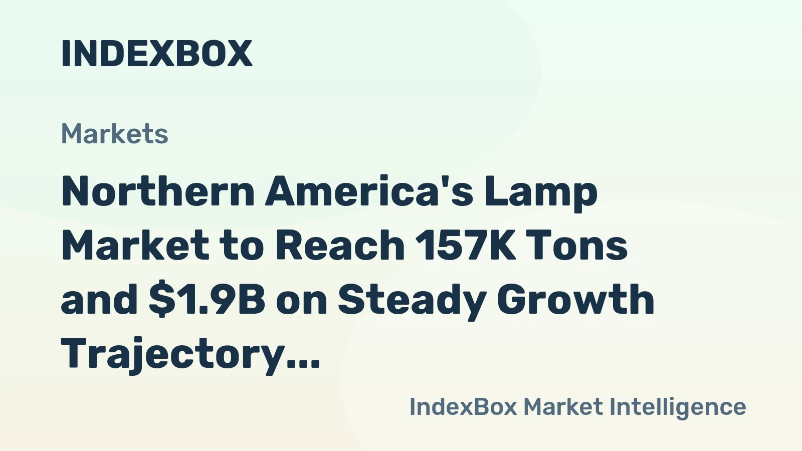 Northern America's Lamp Market to Reach 157K Tons and $1.9B on Steady Growth Trajectory