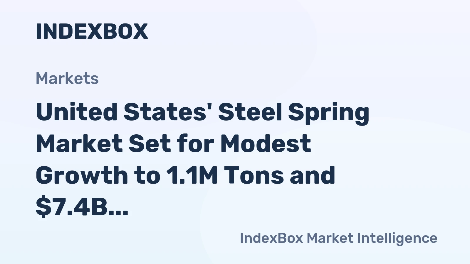 United States' Steel Spring Market Set for Modest Growth to 1.1M Tons and $7.4B