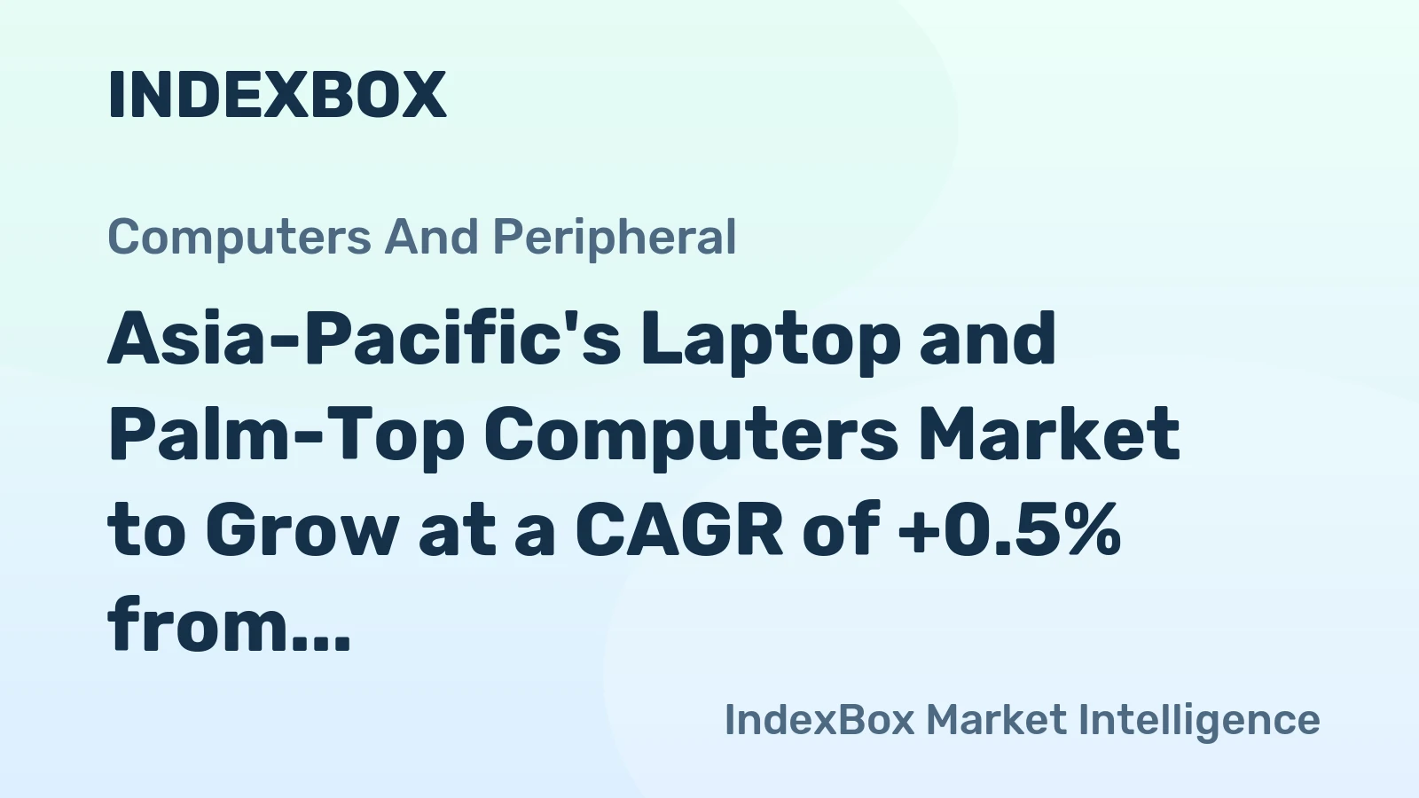 Asia-Pacific's Laptop and Palm-Top Computers Market to Grow at a CAGR of +0.5% from 2024 to 2035