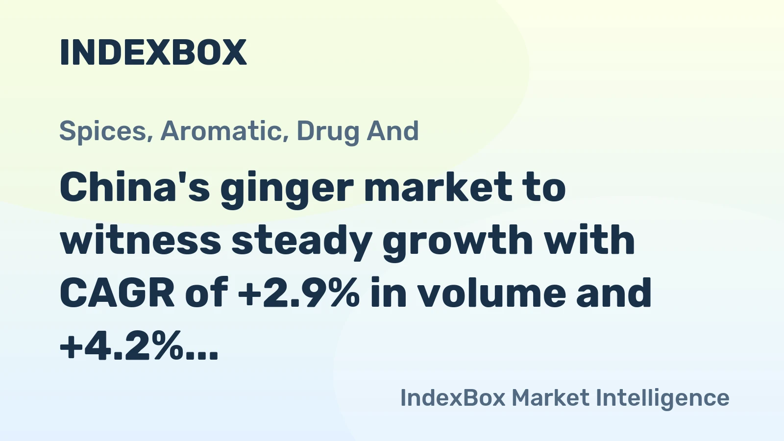 China's ginger market to witness steady growth with CAGR of +2.9% in volume and +4.2% in value from 2024 to 2035