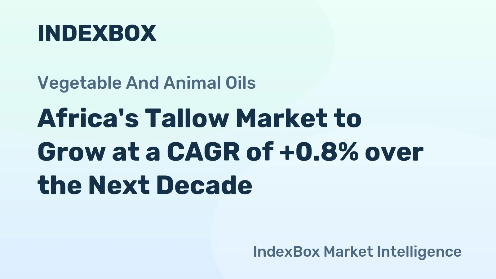 Africa's Tallow Market to Grow at a CAGR of +0.8% over the Next Decade