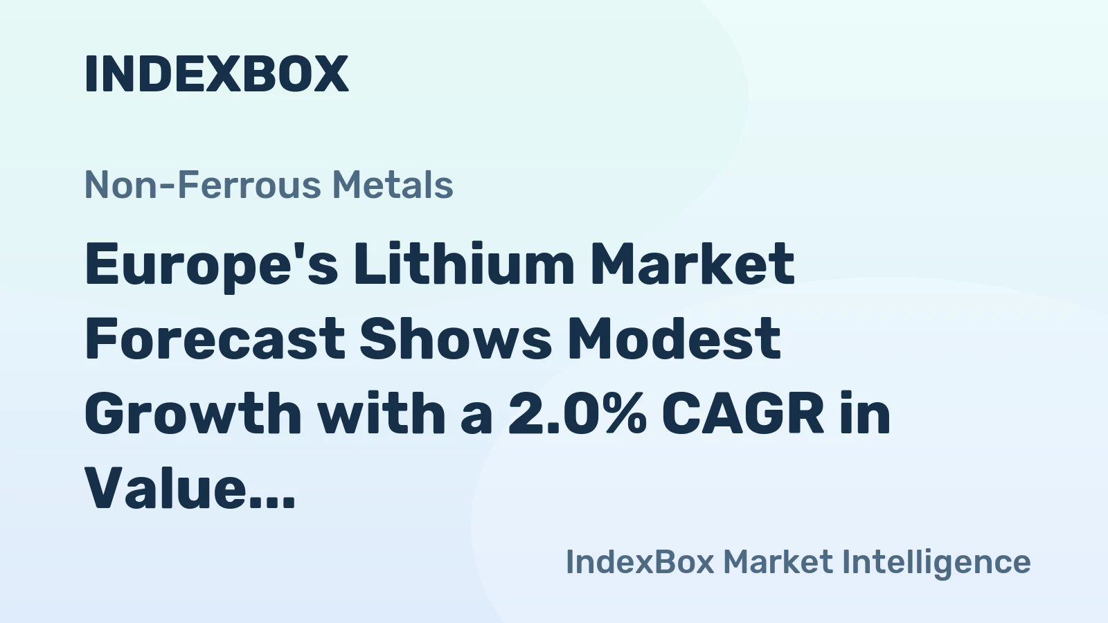 Europe's Lithium Market Forecast Shows Modest Growth with a 2.0% CAGR in Value Through 2035