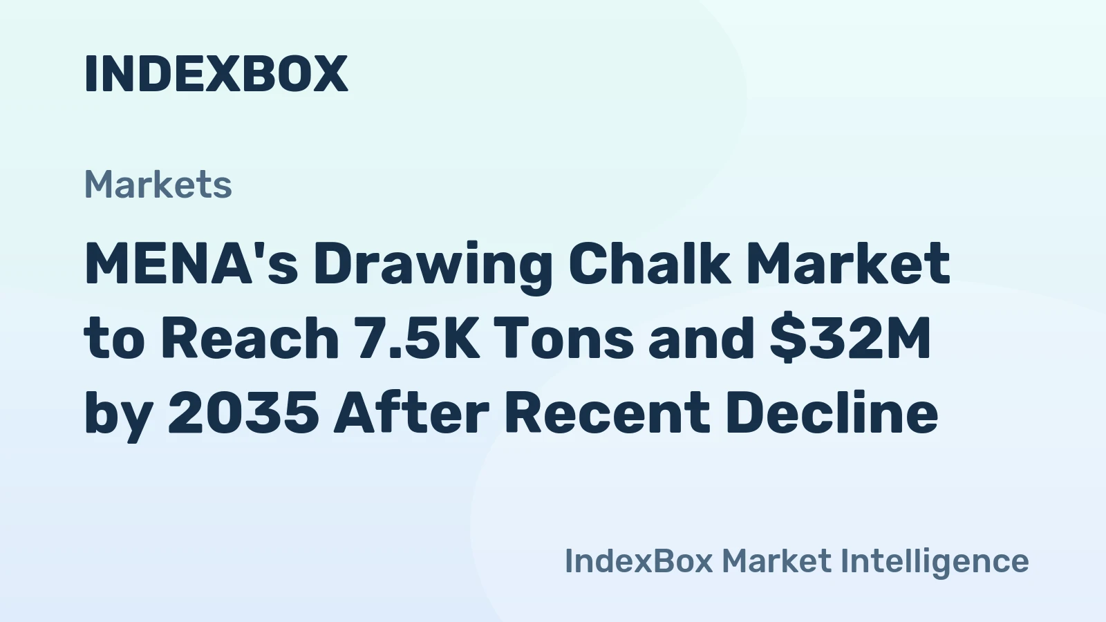 MENA's Drawing Chalk Market to Reach 7.5K Tons and $32M by 2035 After Recent Decline