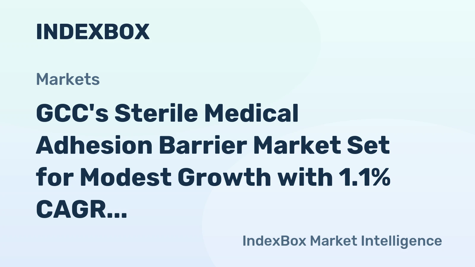 GCC's Sterile Medical Adhesion Barrier Market Set for Modest Growth with 1.1% CAGR Through 2035